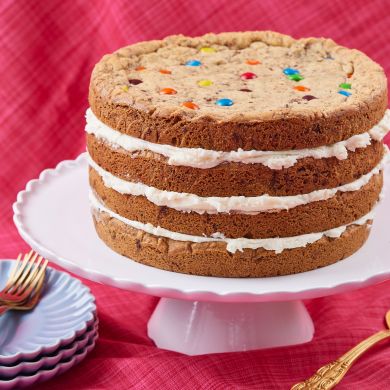 Chocolate Chip Cookie Cake Recipe (4 Layers!)