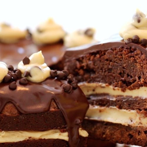 Brownie Layer Cake with Cookie Dough Frosting - Gemma’s Bigger Bolder ...