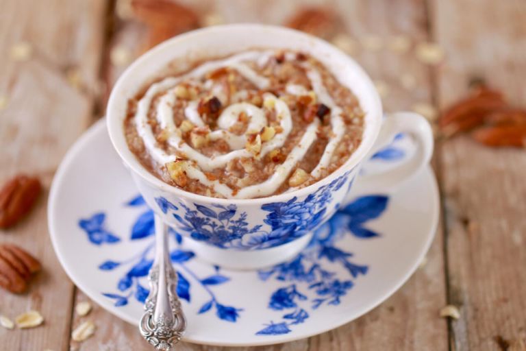Microwave Cinnamon Roll Oatmeal in a Mug - Gemma’s Bigger Bolder Baking