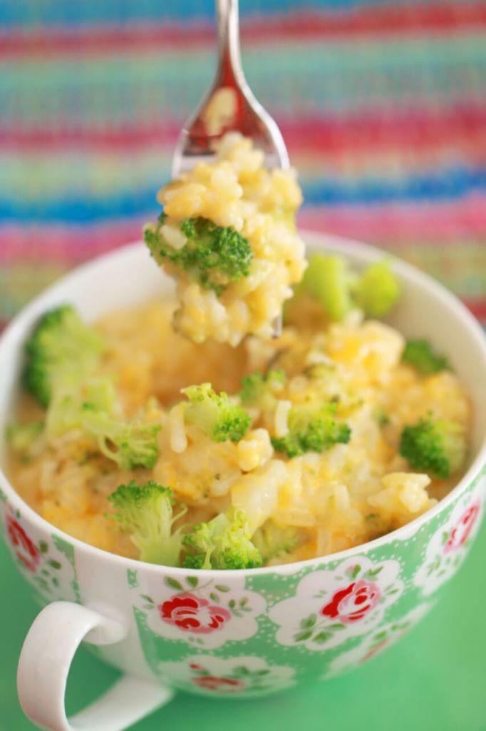 Microwave Mug Cheese and Broccoli Rice Bowl - Gemma’s Bigger Bolder Baking