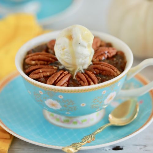 Microwave Mug Pecan Pie - Gemma’s Bigger Bolder Baking