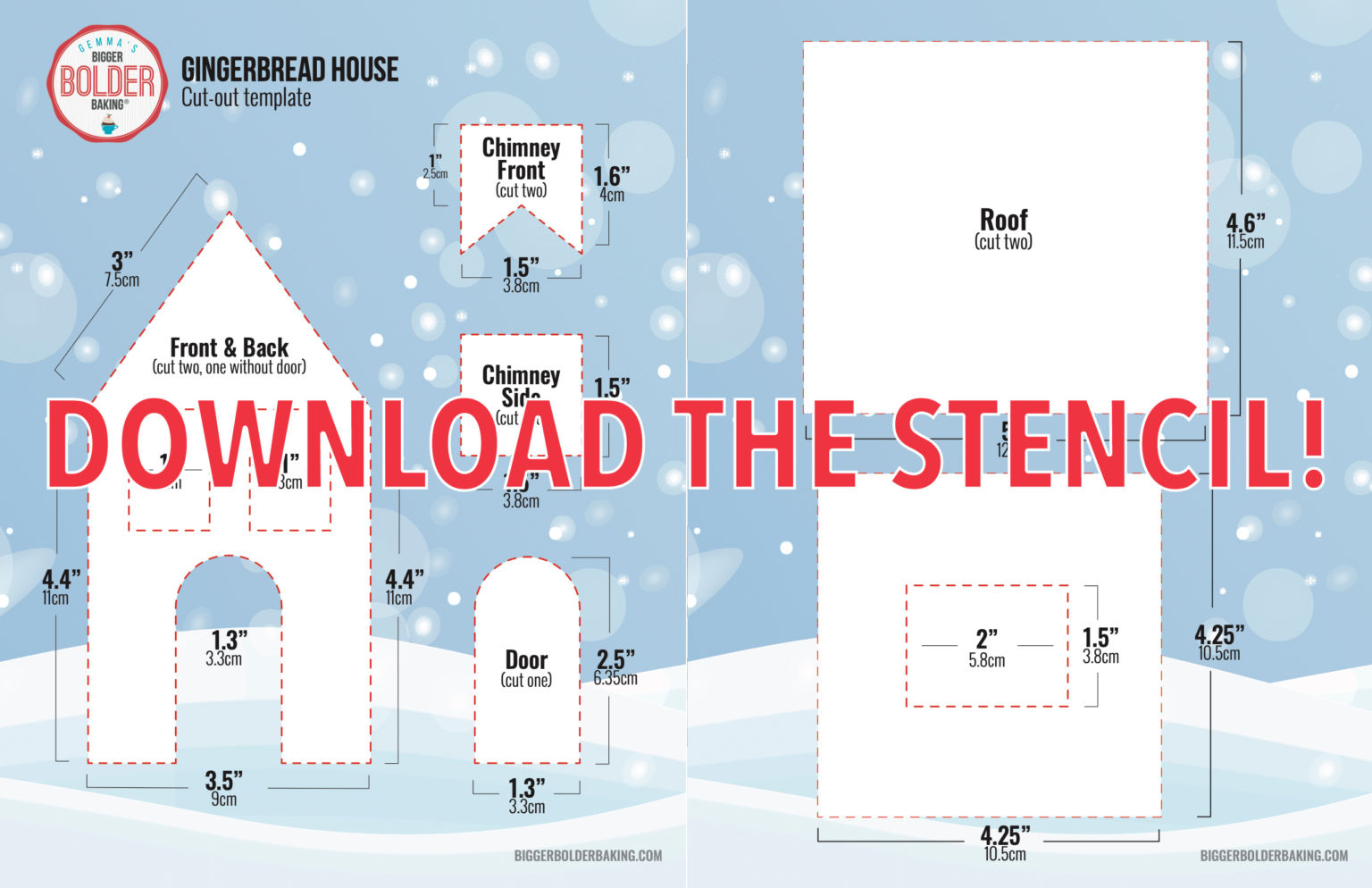 The Ultimate Homemade Gingerbread House Kit w/ Stencil!