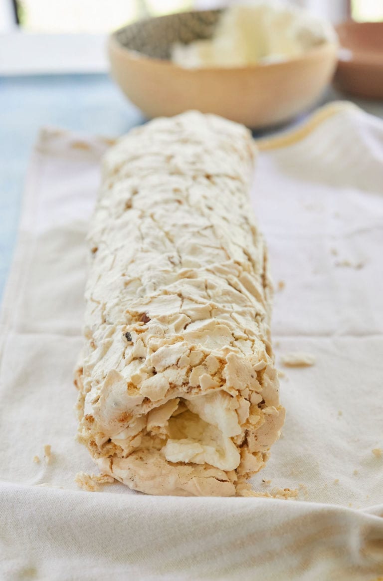 Hazelnut and Raspberry Roulade - Gemma’s Bigger Bolder Baking