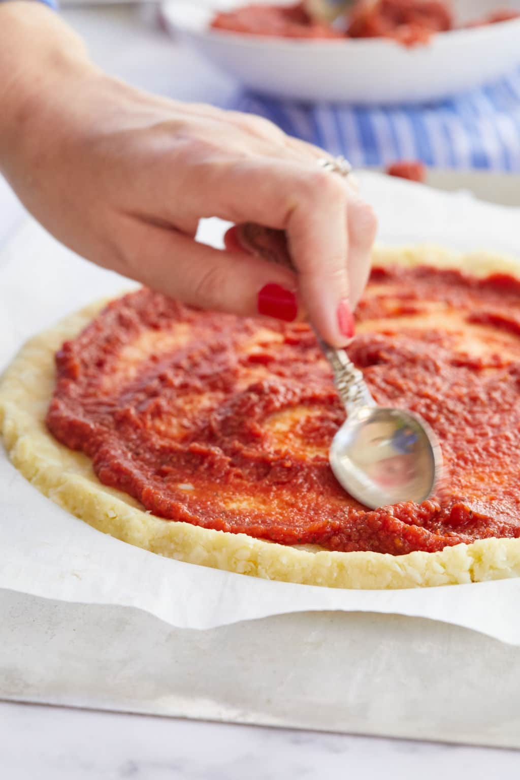 Cauliflower Pizza Crust In 5 Simple Steps | Bigger Bolder Baking