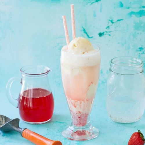 Strawberry Soda Ice Cream Float - Gemma’s Bigger Bolder Baking