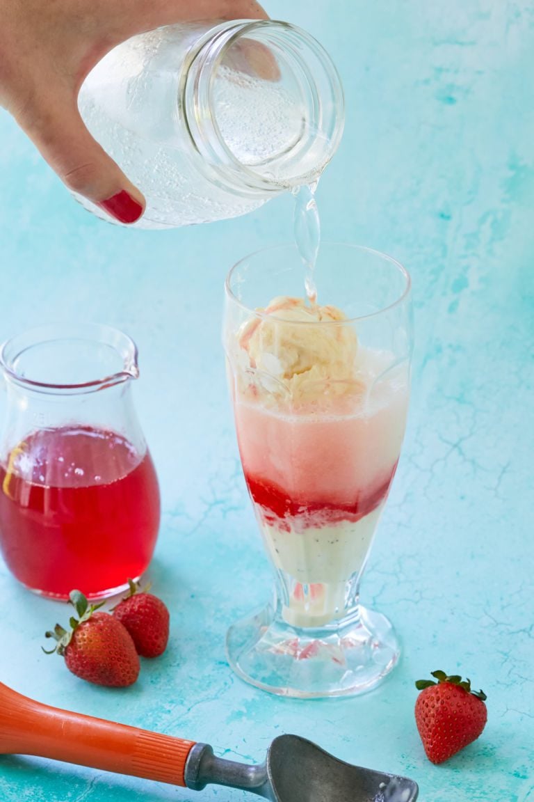 Strawberry Soda Ice Cream Float - Gemma’s Bigger Bolder Baking