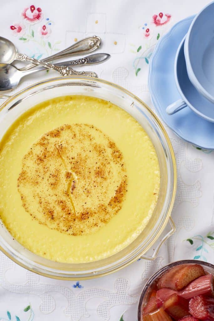 Baked Custard with Roasted Rhubarb and Whiskey - Gemma’s Bigger Bolder ...
