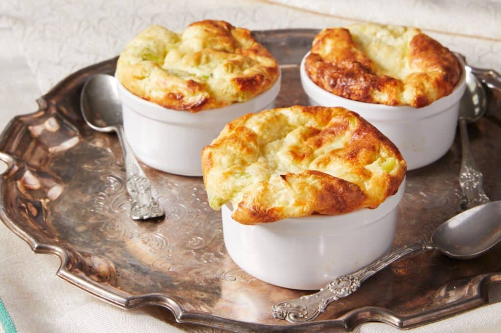 Savory Leek and Gruyere Soufflé Recipe - Gemma’s Bigger Bolder Baking
