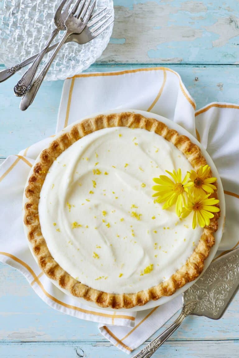 Luscious Creamy Lemon Chiffon Pie - Gemma’s Bigger Bolder Baking